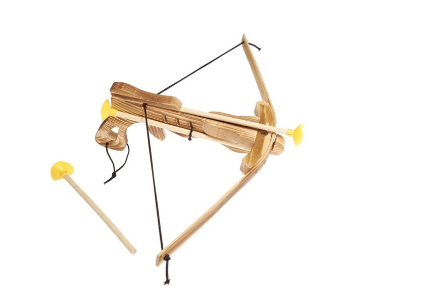 Ballesta de madera con flechas de ventosa | Juguetutto